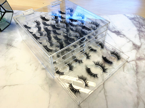 Acrylic Lash Eyelash Box Holder Private Label Clear Tray Storage Tile ...